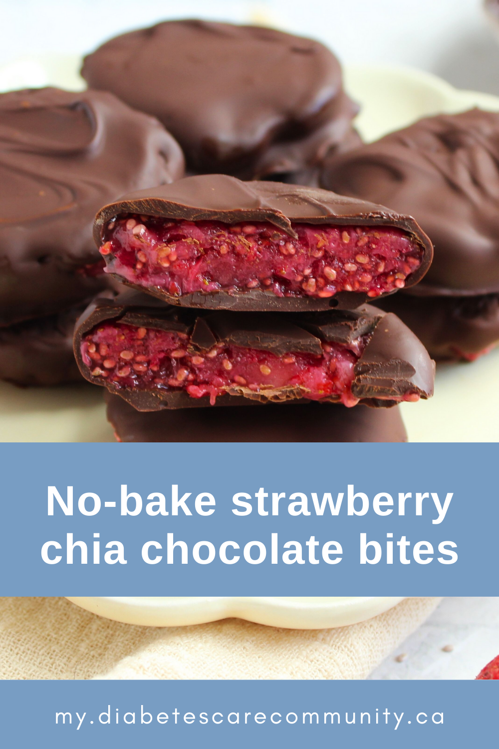 No-Bake Strawberry Chia Chocolate Bites - My Diabetes Care Community